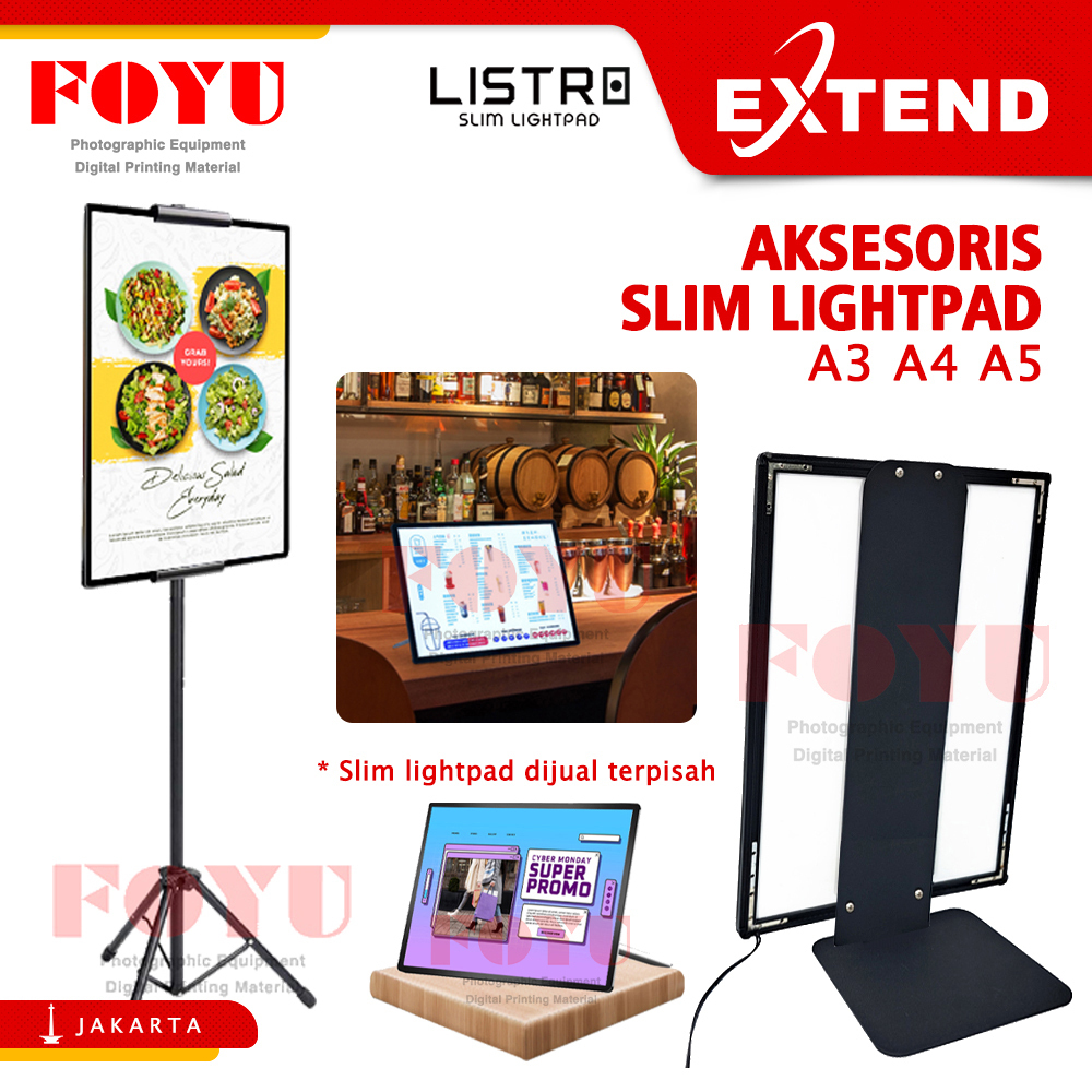 Jual Listro Aksesoris Slim Light Pad Dudukan Meja Standing Penyangga A5 ...