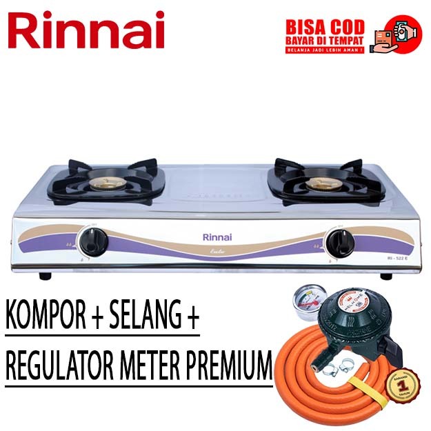 Jual RINNAI Kompor Gas 2 Tungku RI-522E Kompor Stainless Api Biru ...