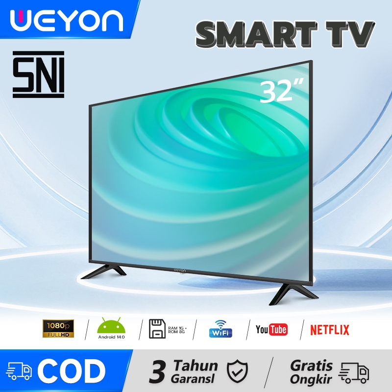Jual WEYON Smart TV LED 32/40/43 inch TV Digital TV Android 14.0/ OS ...