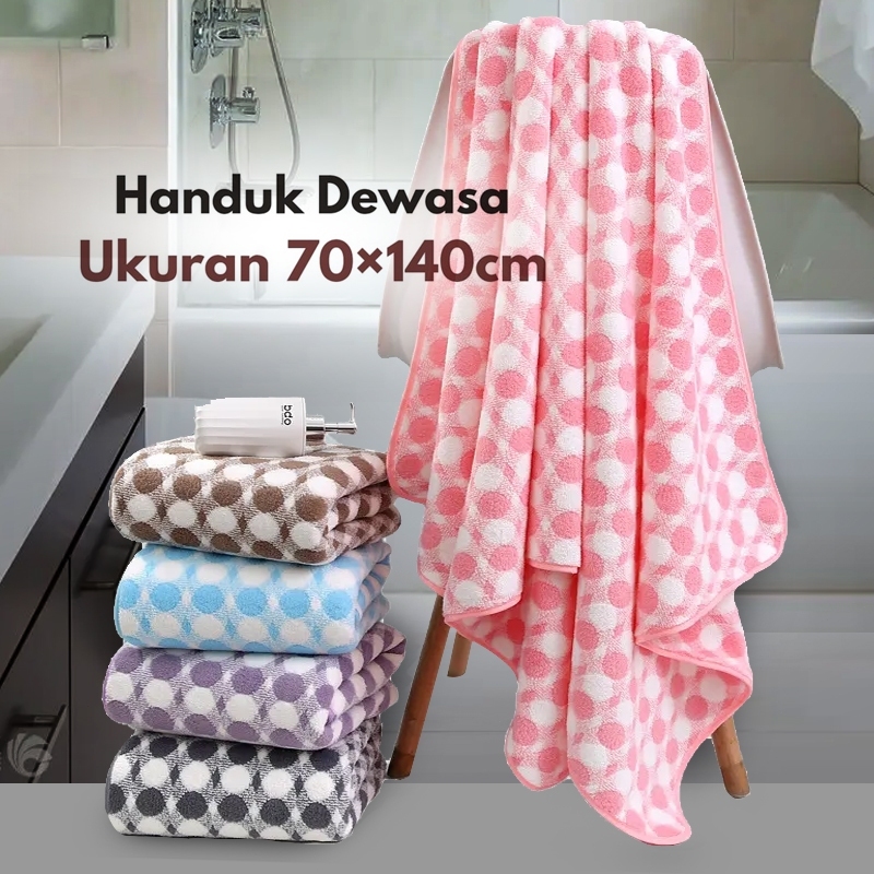 Jual Handuk Mandi Dewasa Premium Microfiber Motif Salur 70x140cm ...