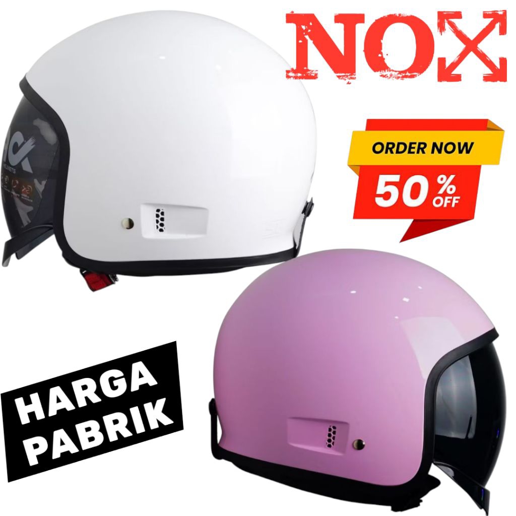 Jual Helm NOX X1 Magnum Ungu Original Helm Half Face Retro Iner Visor ...