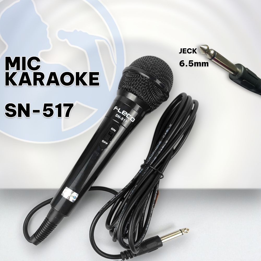 Jual Mic kabel fleco SN-517 / MIc karaoke berkabel jeck besar / MIc ...