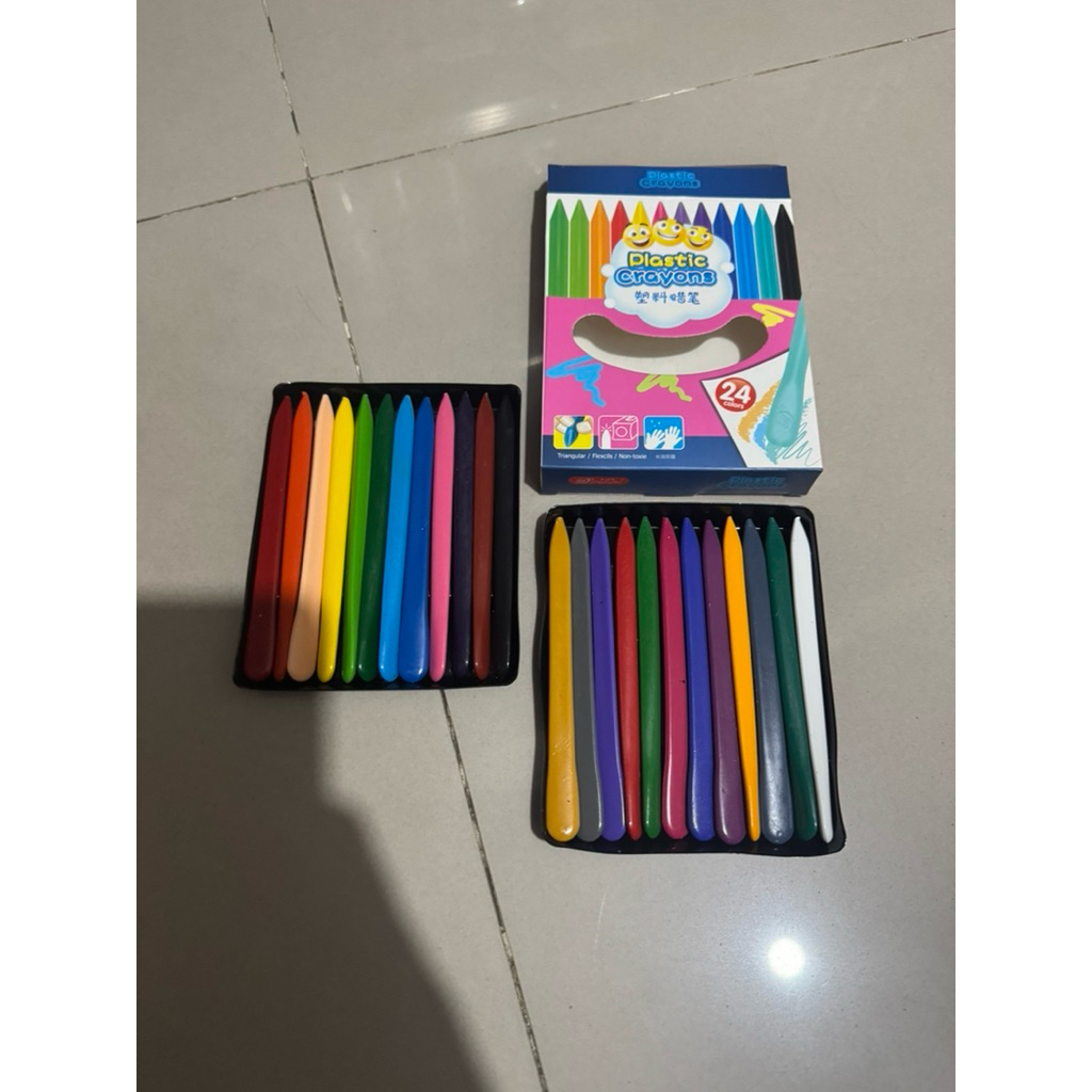 Jual Crayon Mewarnai - Pensil Warna Crayon Anti Air Anti Kotor Tangan ...