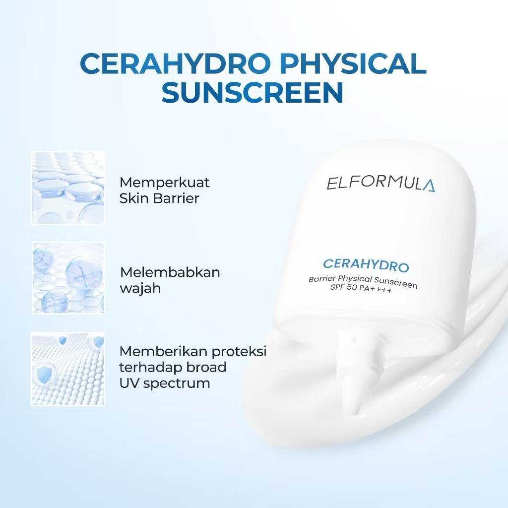 Jual ELFORMULA cerahydro barrier physical sunscreen SPF 50 PA ...
