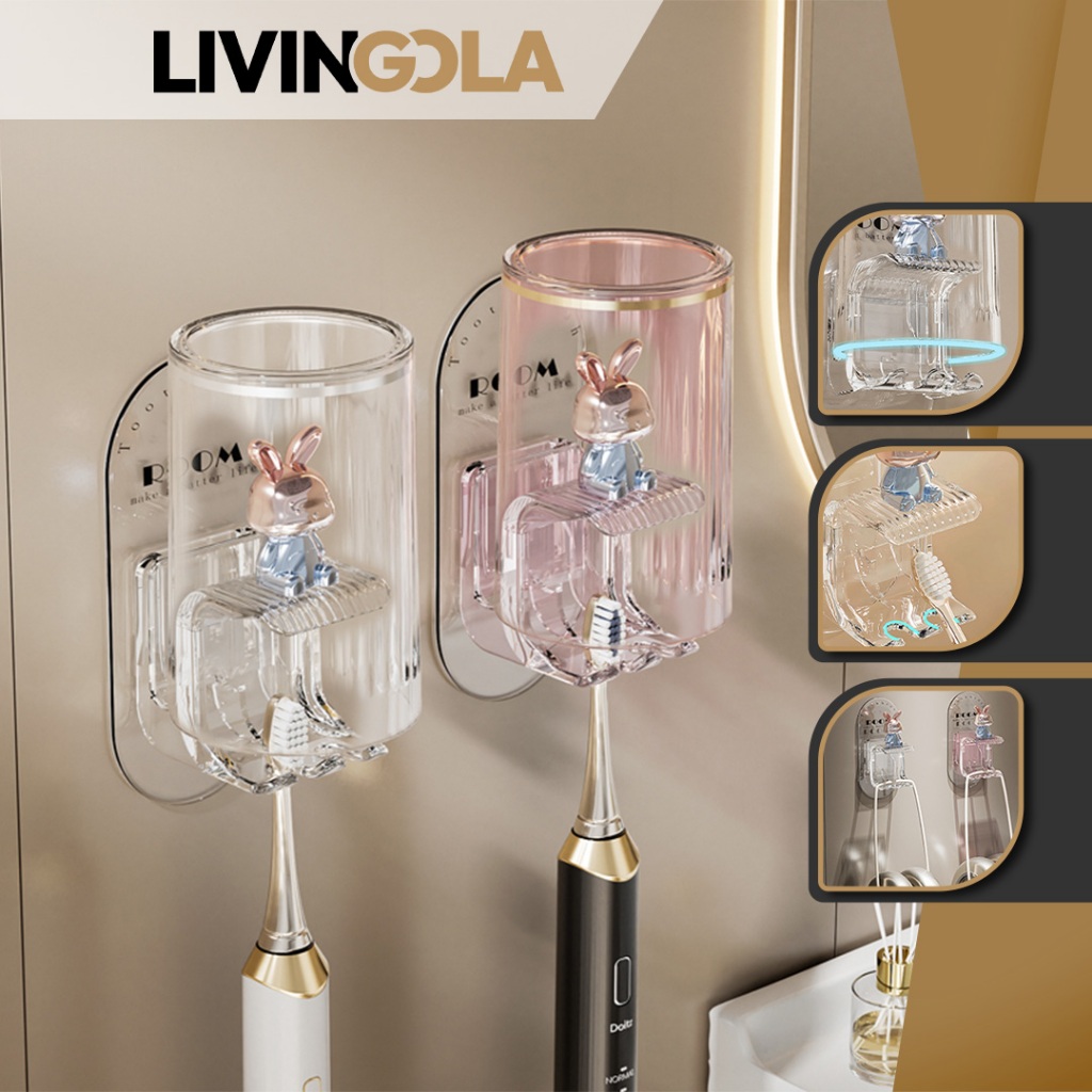 Jual LIVINGOLA Rak Sikat Gigi Gantung D27 Tooth Brush Holder / Wadah ...
