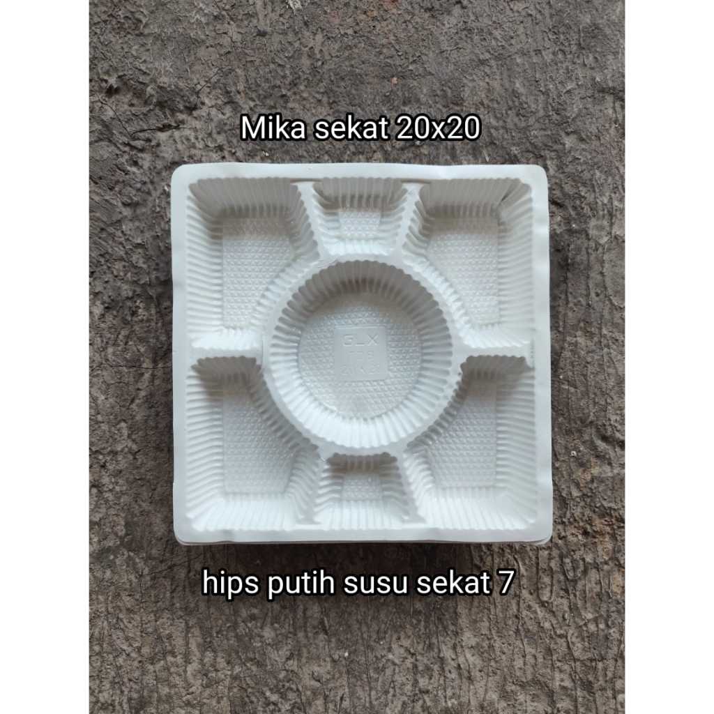 Jual Mika Sekat 20x20 Putih Susu dan bening transparan Nasi Tengah 7 ...