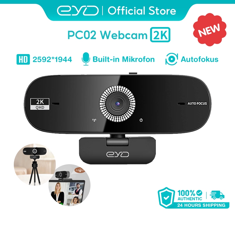 Jual EYD HD 2k PC Webcam Laptop USB Camera with 360° Degree Rotation ...