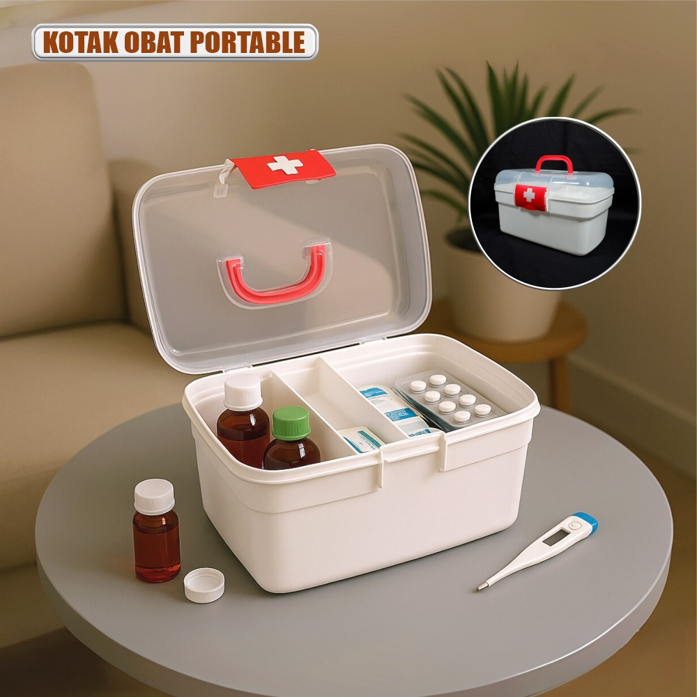 Jual Kotak P3K First Aid Kotak Penyimpanan Obat Medicine Box Organizer ...