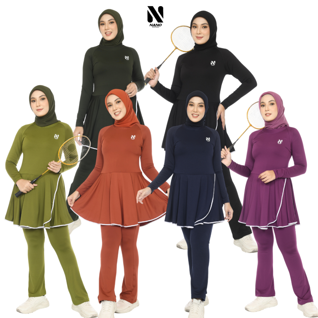 Jual Nano Sportswear Baju Senam Wanita / One Set Rumbai List / Setelan ...