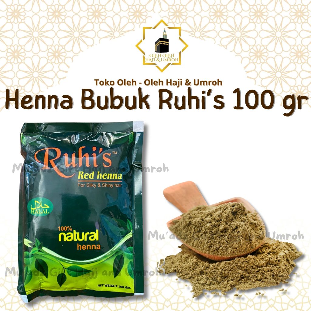 Jual HENNA BUBUK RUHIS 100 GR FOR SILKY AND SHINY HAIR HENNA RED BUBUK ...