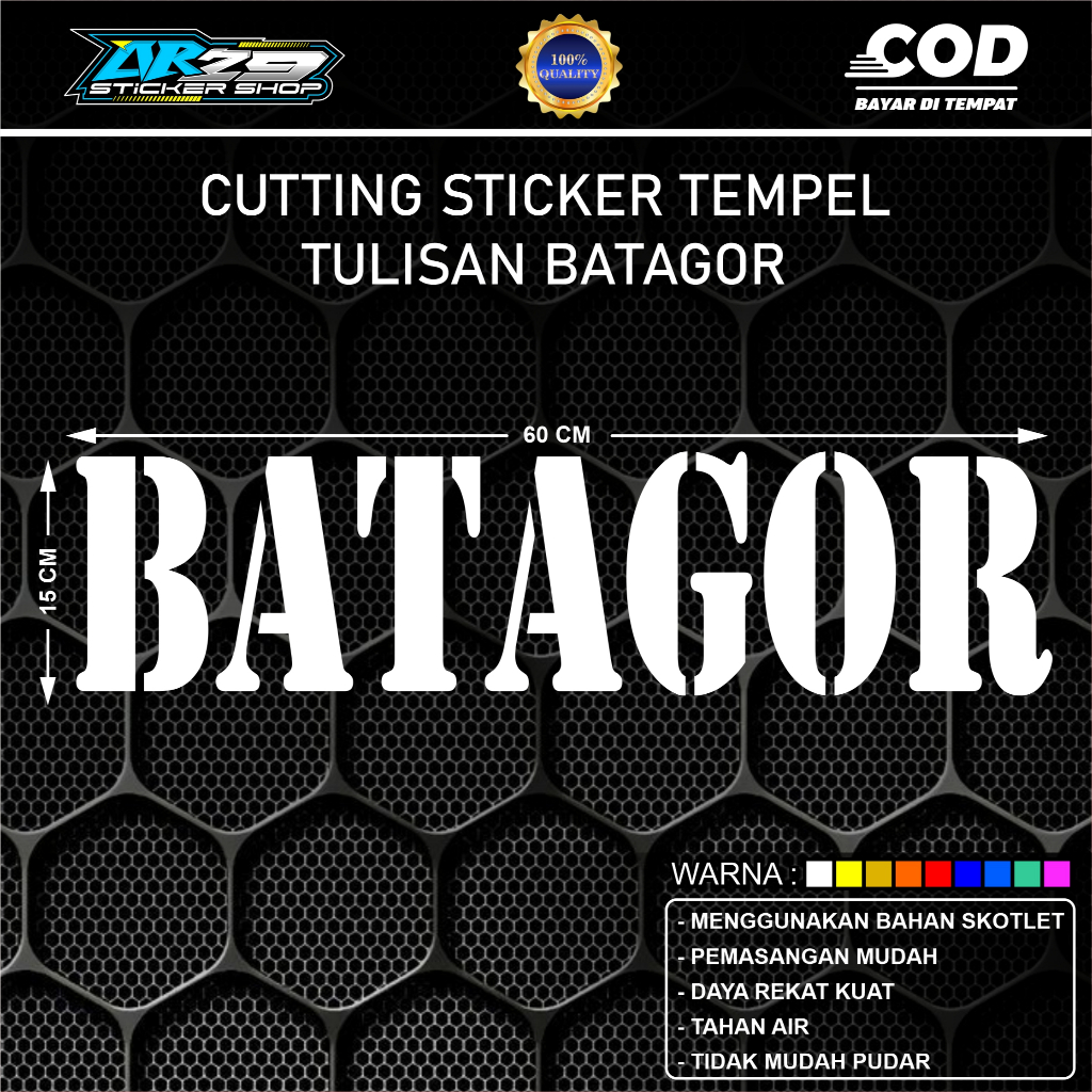 Jual Stiker Cutting Tempel Tulisan Batagor Ukuran 60 CM X 15 CM Bahan ...