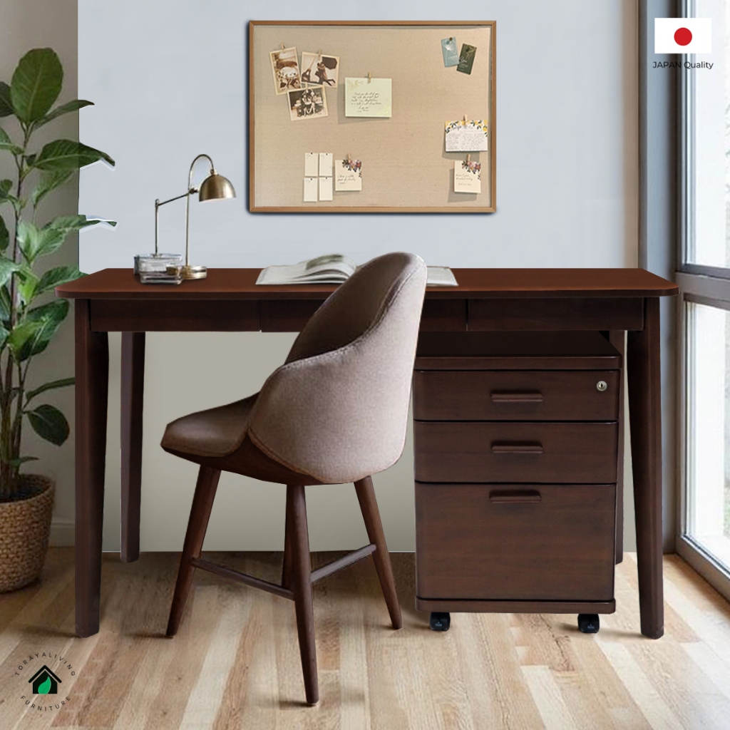 Jual Toraya - Etzu Meja Tulis (Dark Brown): Meja Kantor/ Meja Kayu/ Writing Desk | Shopee Indonesia