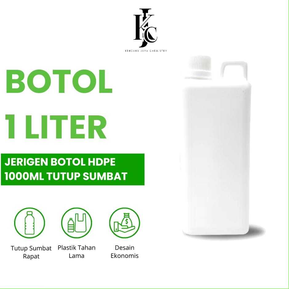 Jual Botol 1 Liter / Jerigen Botol HDPE 1000ml tutup sumbat / tutup ...
