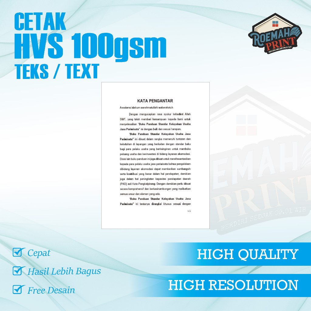 Jual PRINT HITAM PUTIH KERTAS HVS 100 GSM_TEKS/TULISAN | Shopee Indonesia