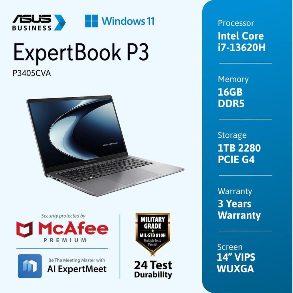 Jual Asus Expertbook P3 P3405CVA Intel Core i7 13620H RAM 16GB SSD 1TB ...