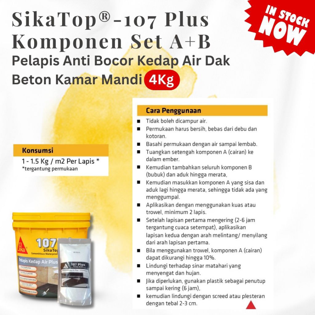 Jual SIKA TOP 107 SEAL DAN PLUS DUA KOMPONEN / PELAPIS ANTI BOCOR DAK KAMAR MANDI | Shopee Indonesia