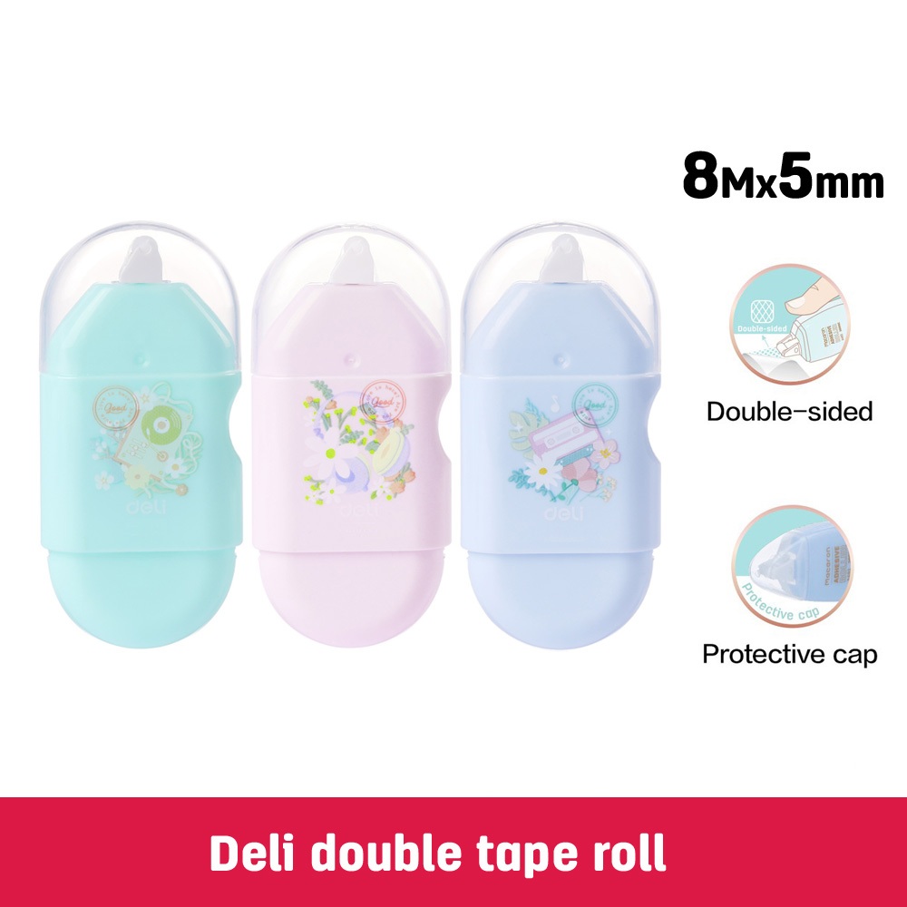Jual Double tape roll Lem roller Double sided adhesive roller glue tape ...
