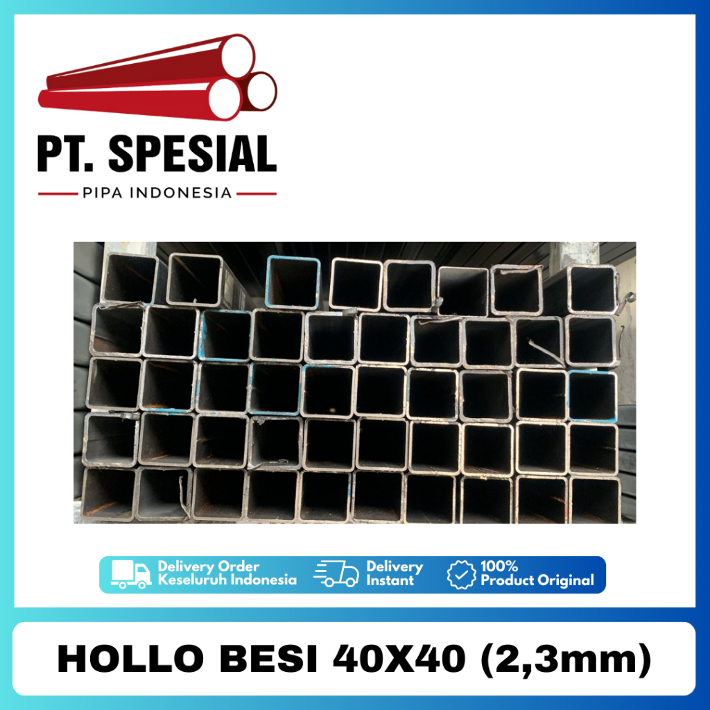 Jual Besi Hollo 4x4 / Hollow Hitam / Hollo Besi 40x40 Tebal 2.3mm 50 ...