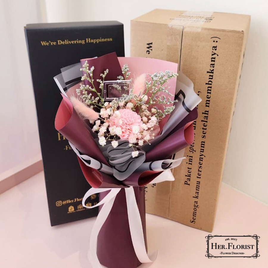 Jual HER.JKT [GOMPIE] Single Soap & Dried Flower Bouquet/Buket Bunga ...
