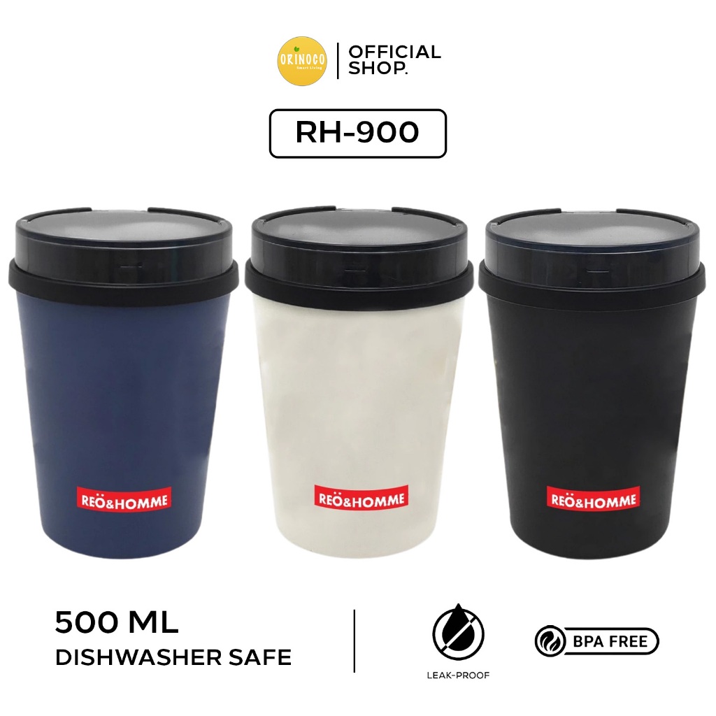 Jual Orinoco Mug Gelas Plastik Anti Tumpah 500 ML Free Sendok Semi ...