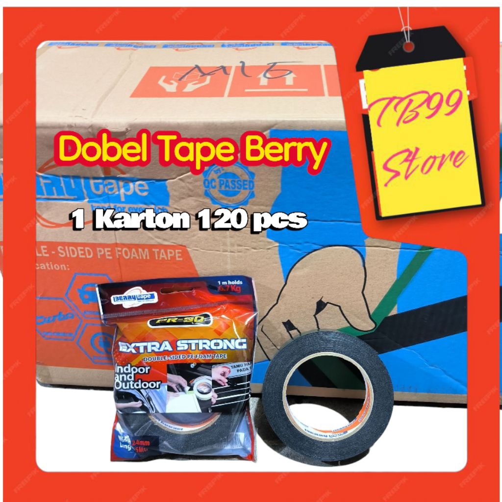 Jual Harga Per Karton Isi 120 pcs Isolasi Foam Berry 24mm, Double Tape ...