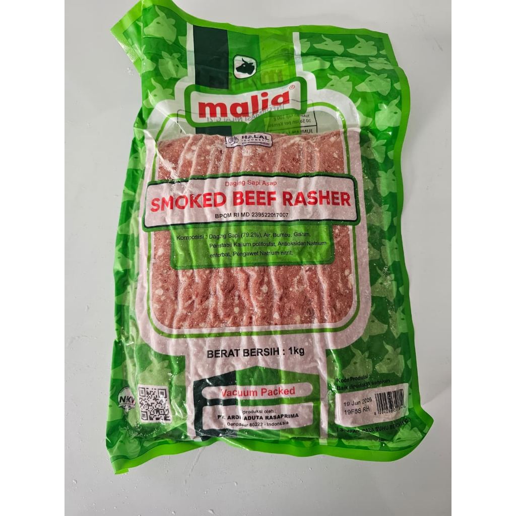 Jual Smoked Beef Rasher Frozen 1 Kg Daging Sapi Asap Slice Premium ...
