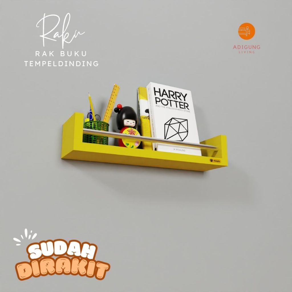Jual Ambalan Rak Buku Tempel Dinding-Rak Dinding Kamar dengan Pagar ...