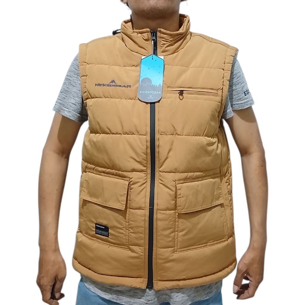 Jual Kicksoogar Rompi Casual Pria Outdoor - Warna Cokelat Muda, Tebal ...