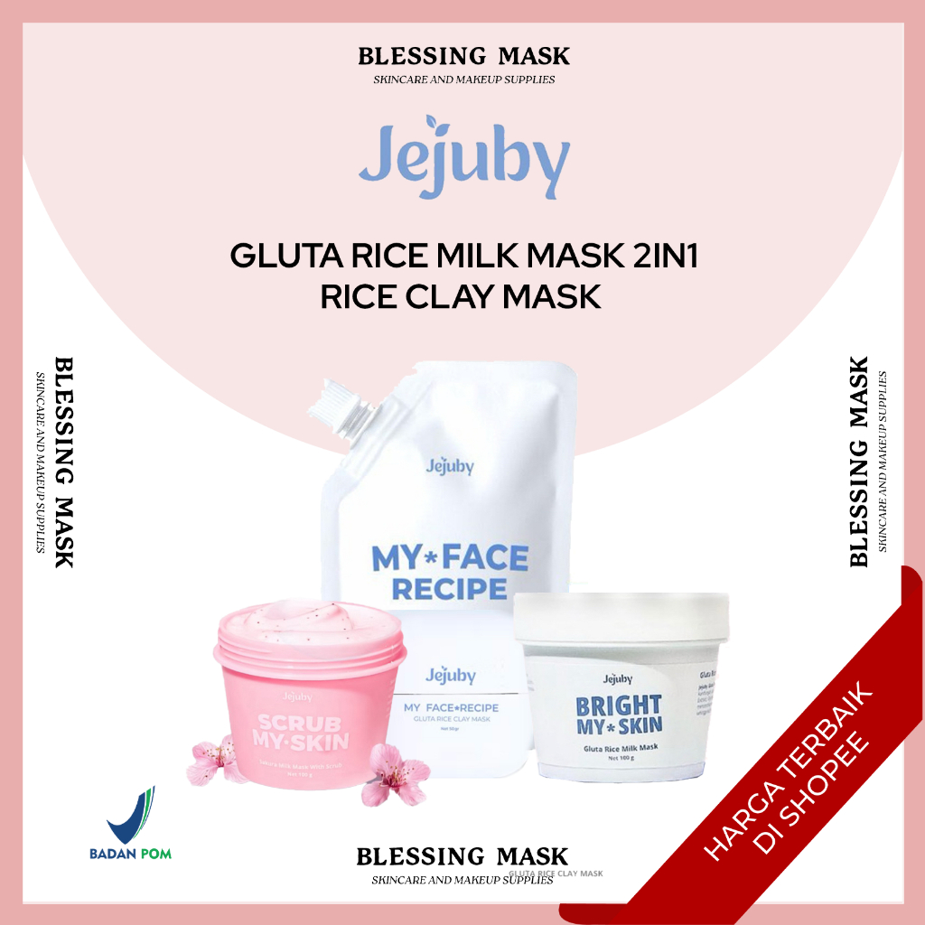 Jual Jejuby Gluta Rice Milk Mask 2in1 | Rice Clay Mask 50gr | Upsize ...