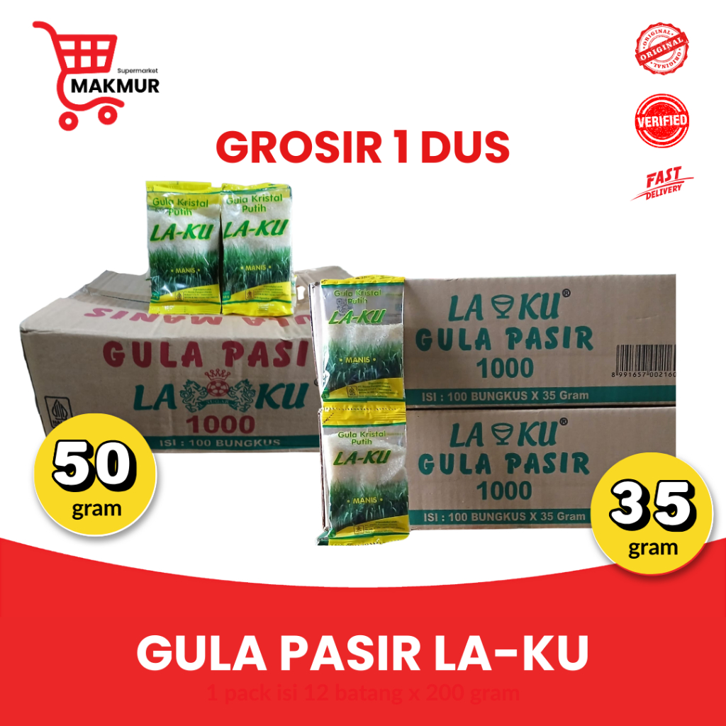 Jual LA-KU Gula Pasir Laku 1 DUS (GROSIR) @35gr / @50gr --- Sugar Manis ...