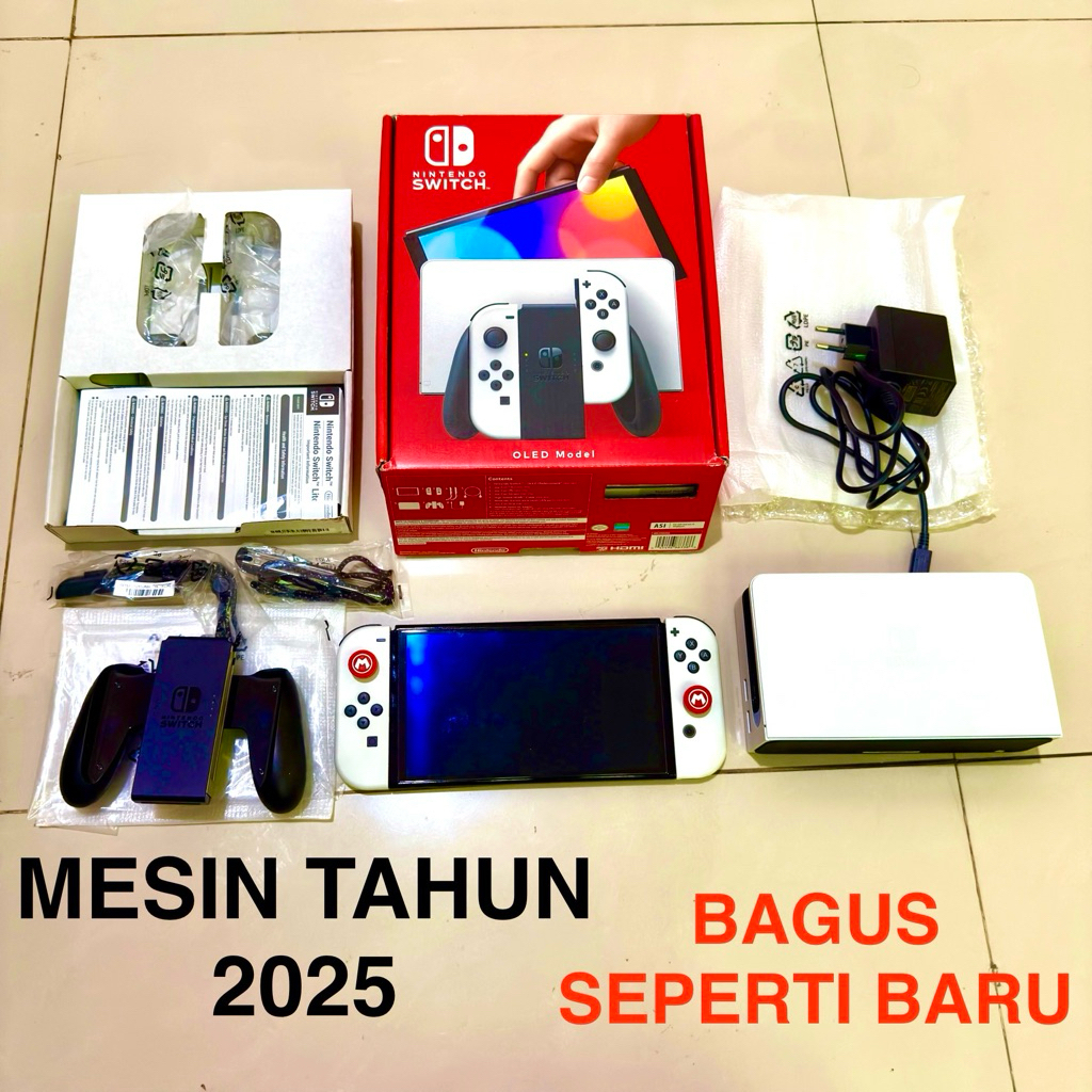 Jual Nintendo Switch OLED OFW Warna Putih Tahun Mesin 2025 Second Like ...