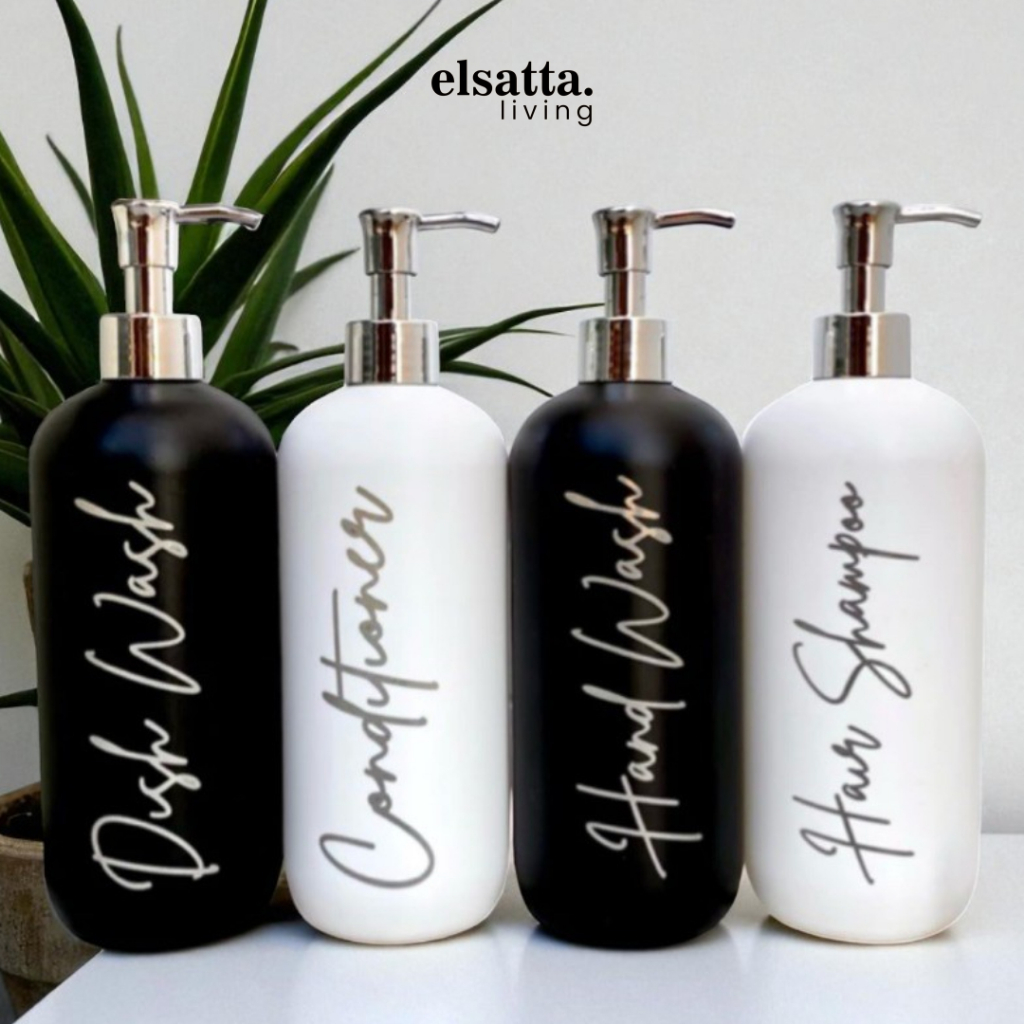 Jual BOTOL DOFF HITAM PUTIH 500ML SILVER PUMP LUXURY AESTHETIC BOTTLE ...