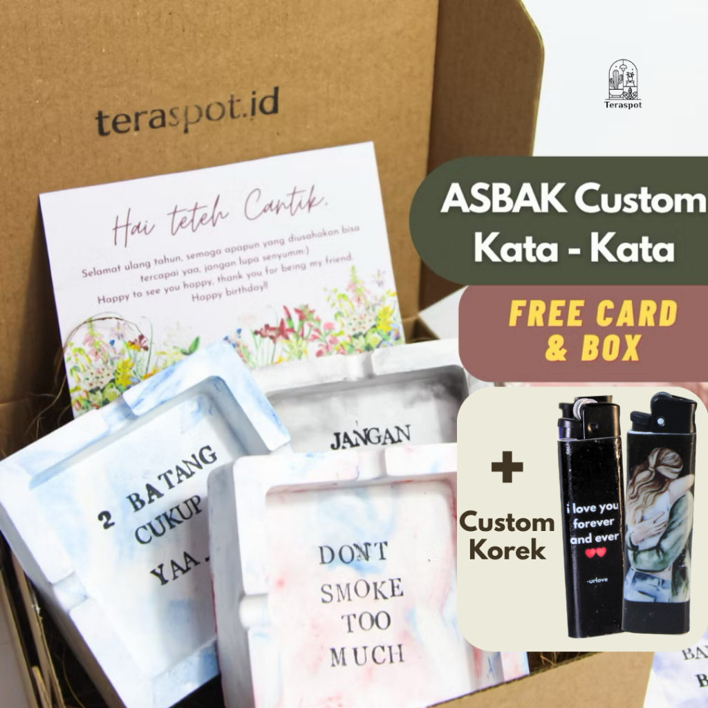 Jual Asbak & Korek Custom Tulisan dan Foto / Gambar Free Box dan Custom ...