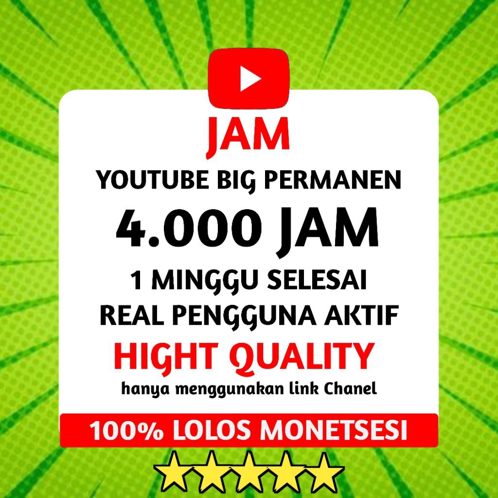 Jual Penambah otomatis Tayang 4000 jam YouTuBe tayang kebutuhan ...