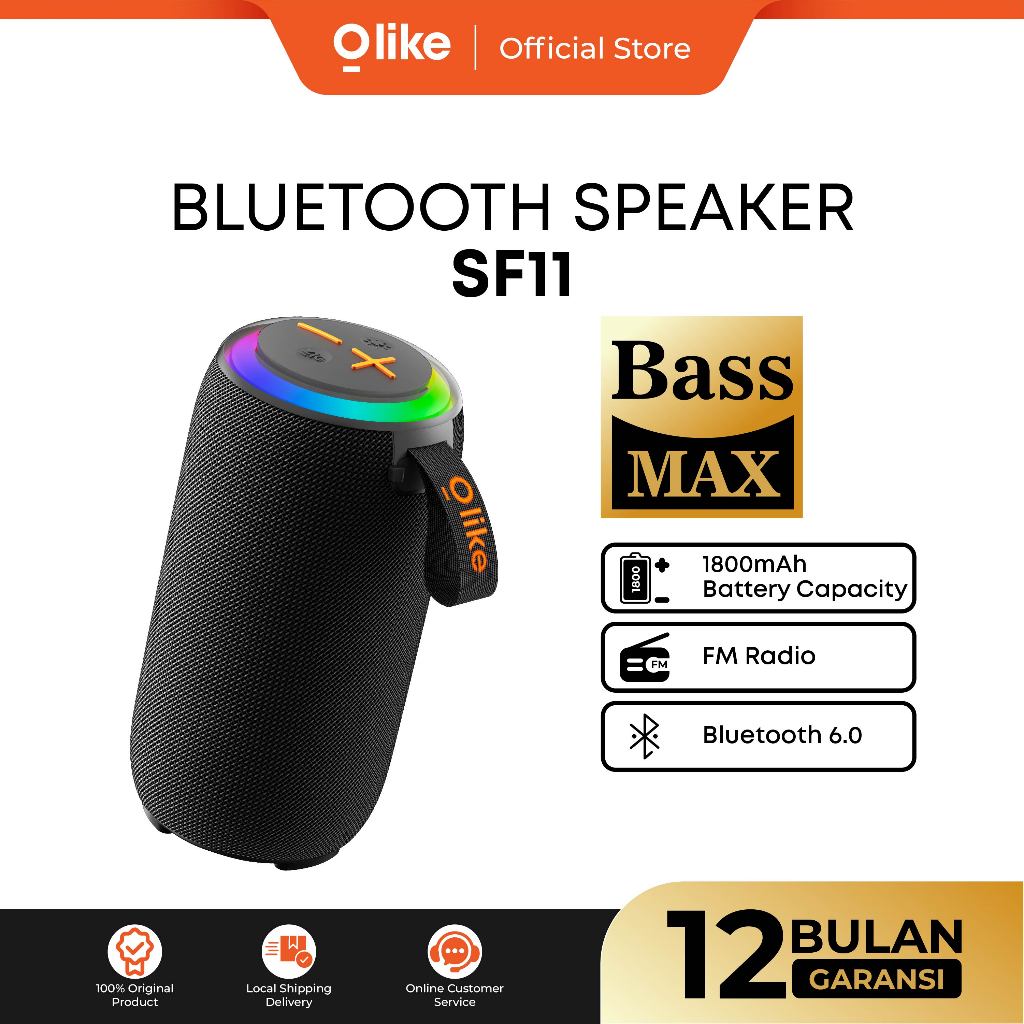 Jual OLIKE Speaker Bluetooth SF11 with LED Light HD Audio Stereo Bass ...