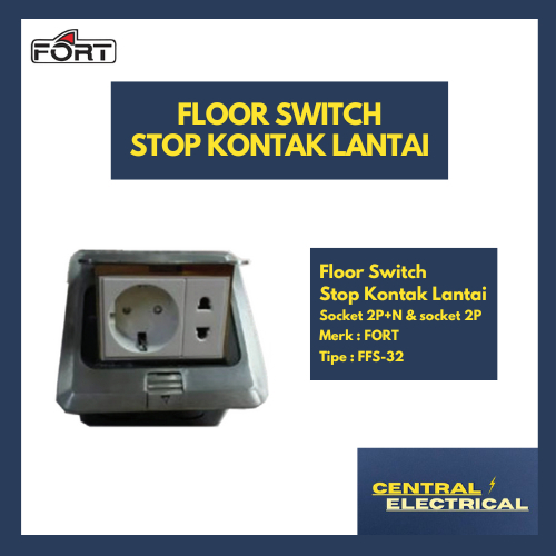 Jual FORT Floor Switch / Stop Kontak Lantai Socket 2P+N & socket 2P ...