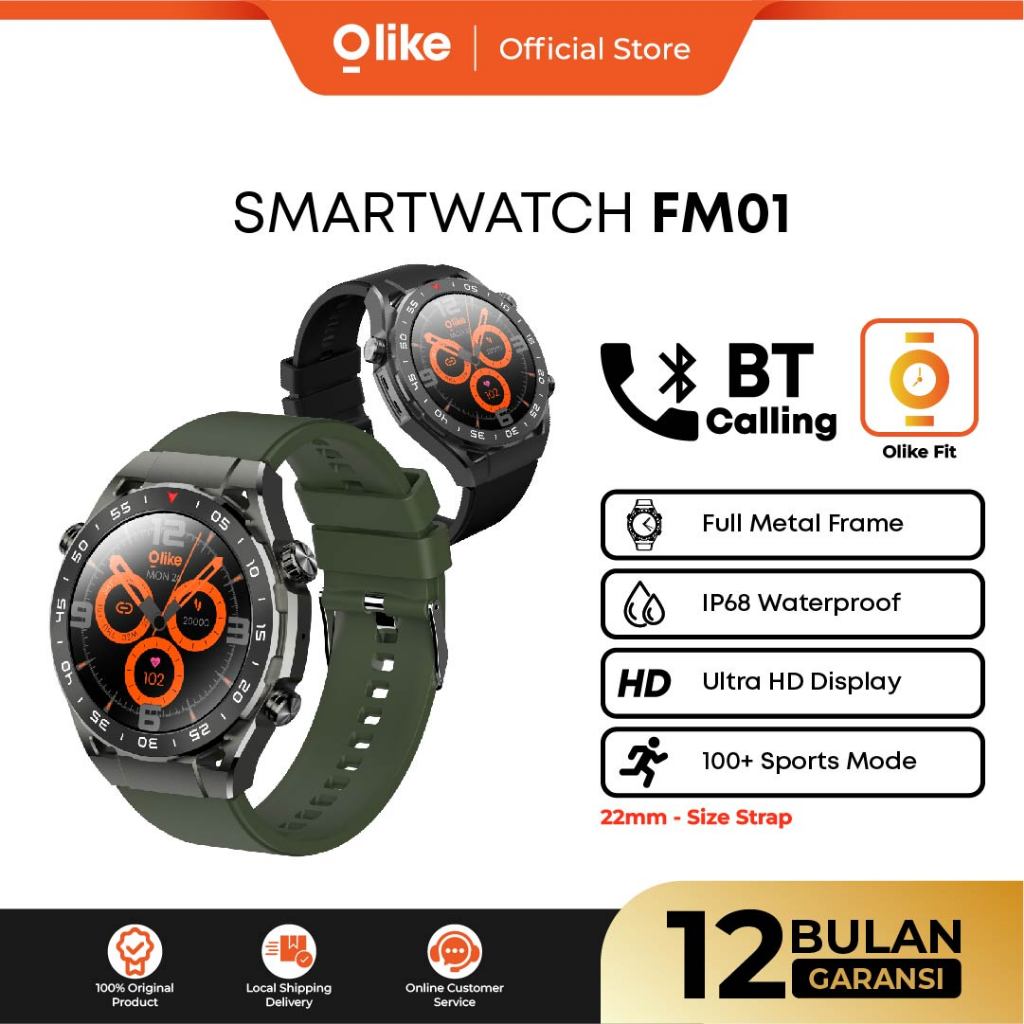 Jual Olike Smartwatch Atlas FM01 Watch Fit2 Upgrade Edition IP68 Metal ...