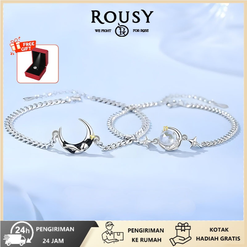 Jual Kotak Hadiah Gratis | Gelang Pasangan Perak 925 Asli - Bulan ...