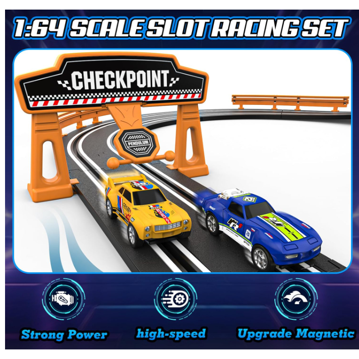 Jual Slot Car Race Track Sets for Boys, Race Car Track with 2 High ...
