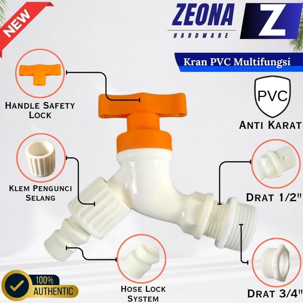 Jual Kran Taman PVC | Kran Mesin Cuci ukuran 1/2"+3/4" | Shopee Indonesia