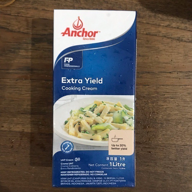 Jual Anchor Extra Yield Cooking Cream 1liter sameday instant ed 20 sept ...