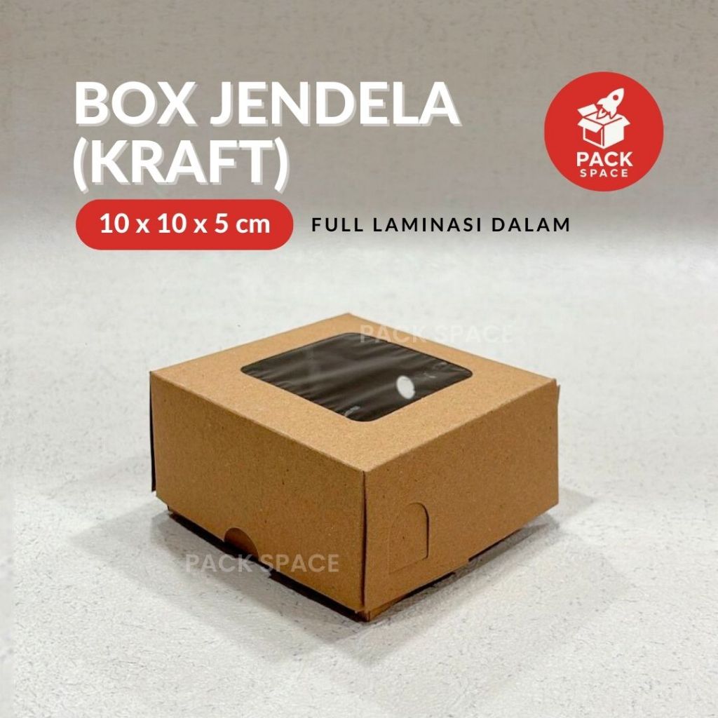 Jual Box Kraft Coklat LAMINASI JENDELA Untuk Kotak Packing Kue Roti ...