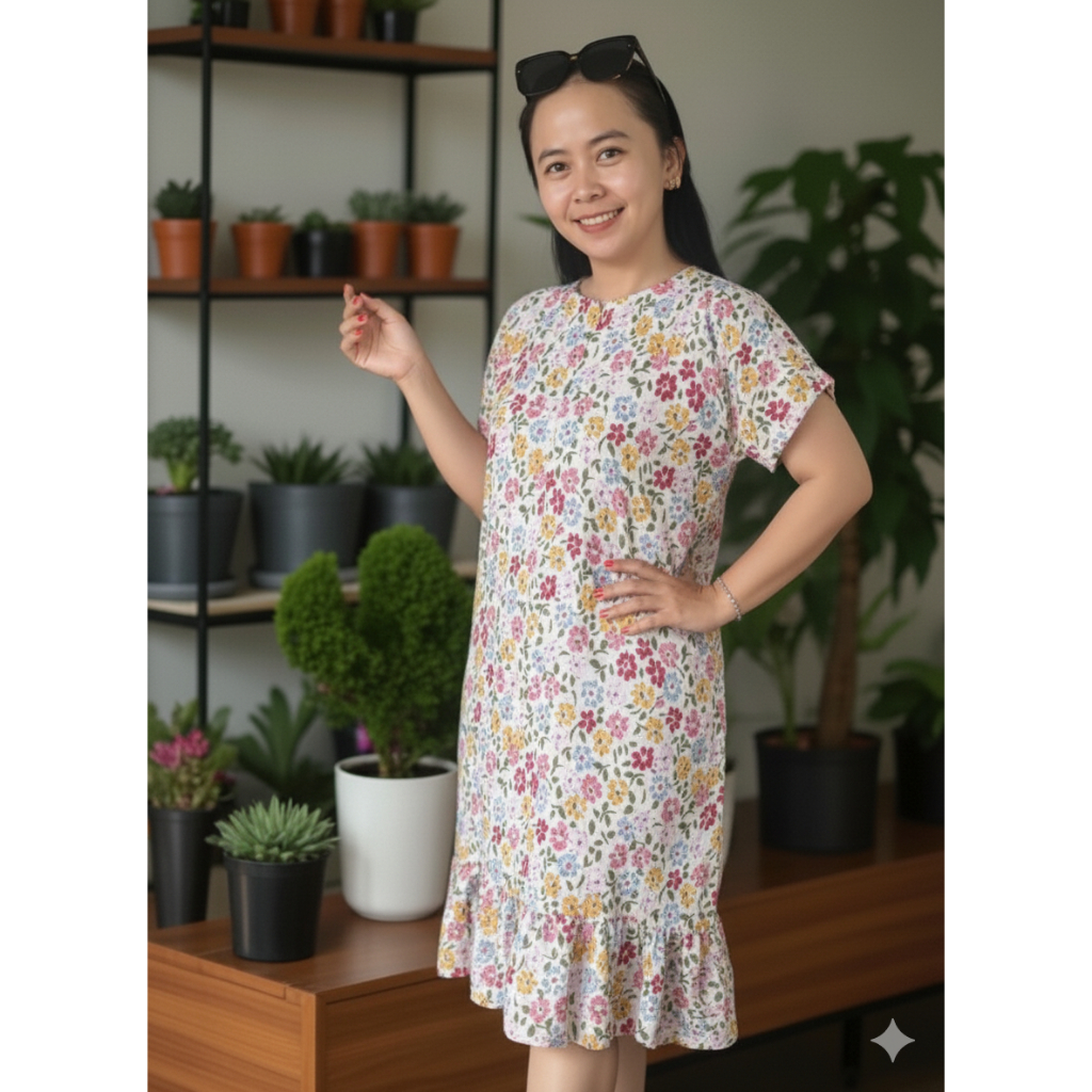 Jual Daster Rayon Bumil Busui Friendly Bunga Crayola | Shopee Indonesia