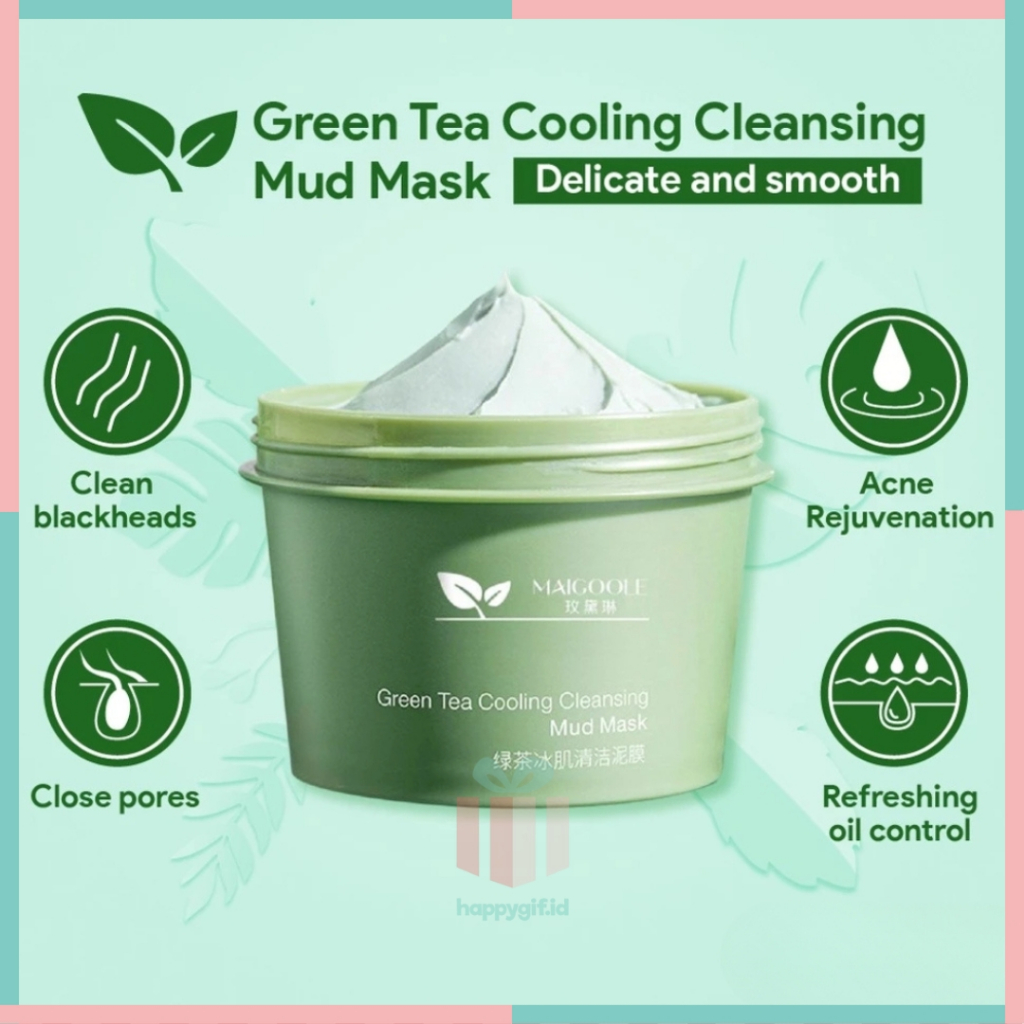 Jual BPOM MAIGOOLE GreenTea Clay Mask Masker Wajah Green Tea Pore Clean ...