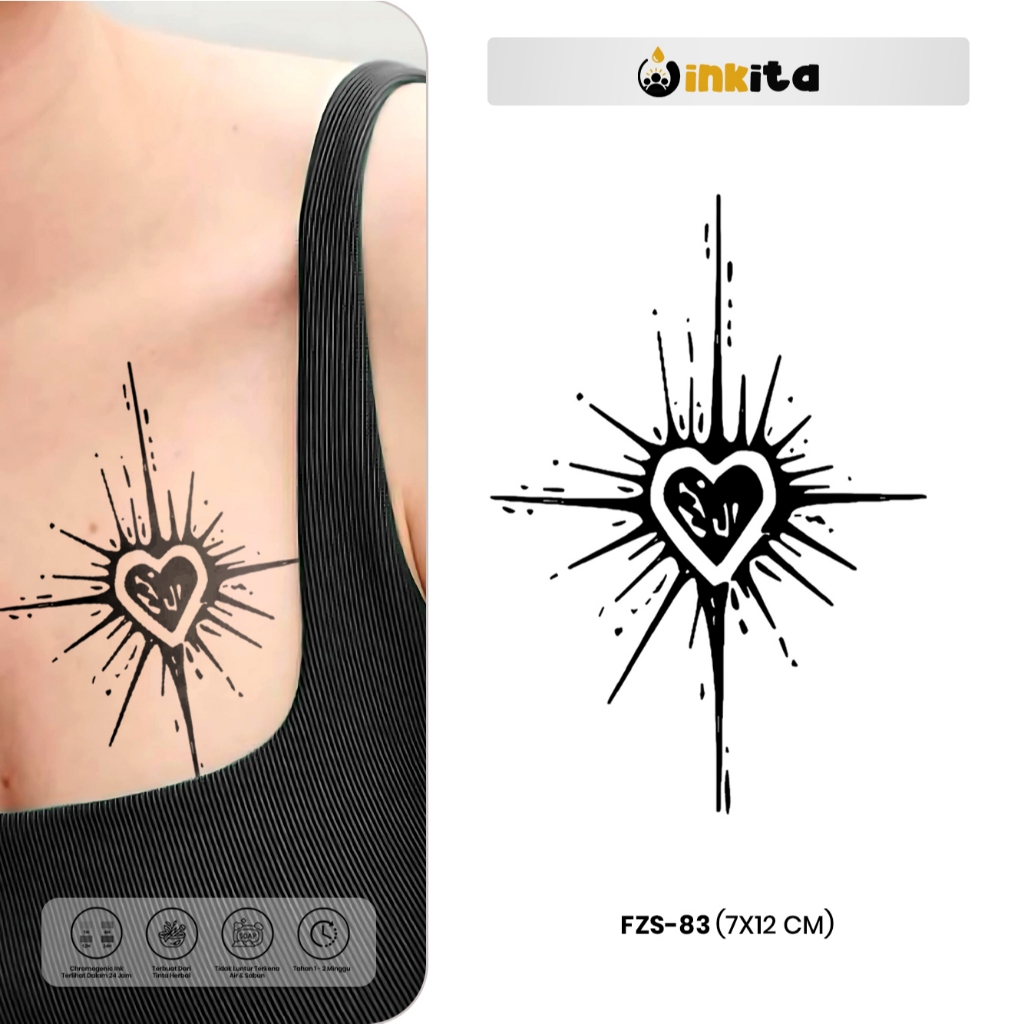 Jual INKITA-Tato Temporer Hati Bersinar Tattoo Fruit Ink Tatto Bulu ...