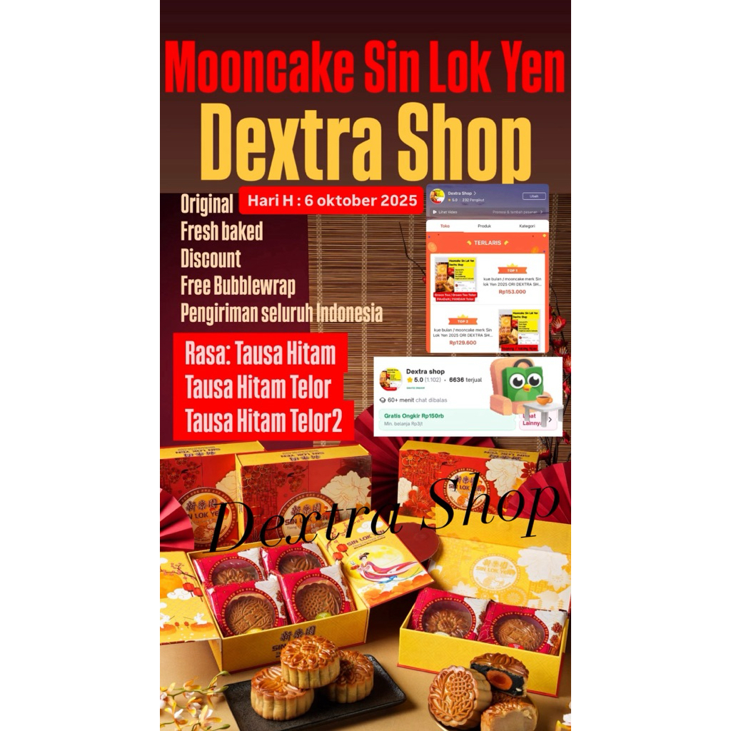 Jual Kue bulan / mooncake Sin Lok Yen 2025 Dextra Shop Original Rasa ...