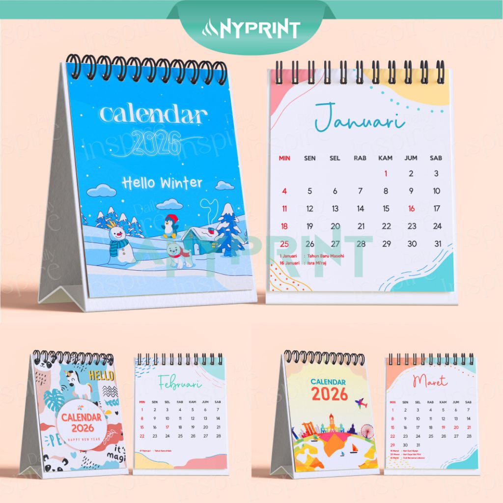 Jual NEW | Mini Desk Calendar 2026 | Kalender Mini 2026 | Kalender Meja ...