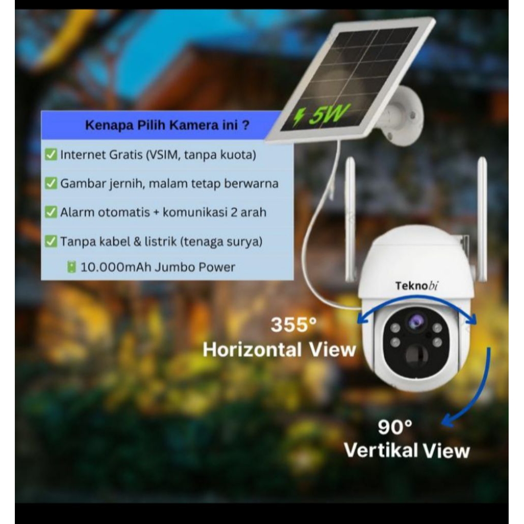 Jual CCTV Teknobi S52 4G Virtual SIM Card CCTV Tuya Tanpa WiFi Free ...