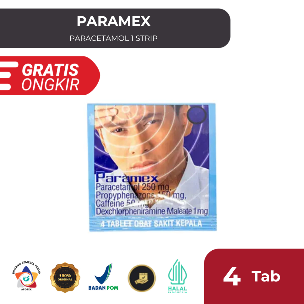 Jual Paramex Paracetamol Obat Sakit Kepala & Penurun Demam 1 Strip @4 ...