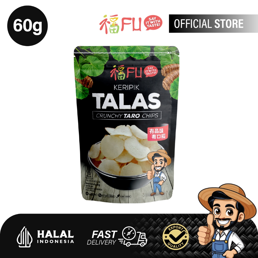 Jual FU keripik talas kualitas export - 60 gr / FU taro chips export ...